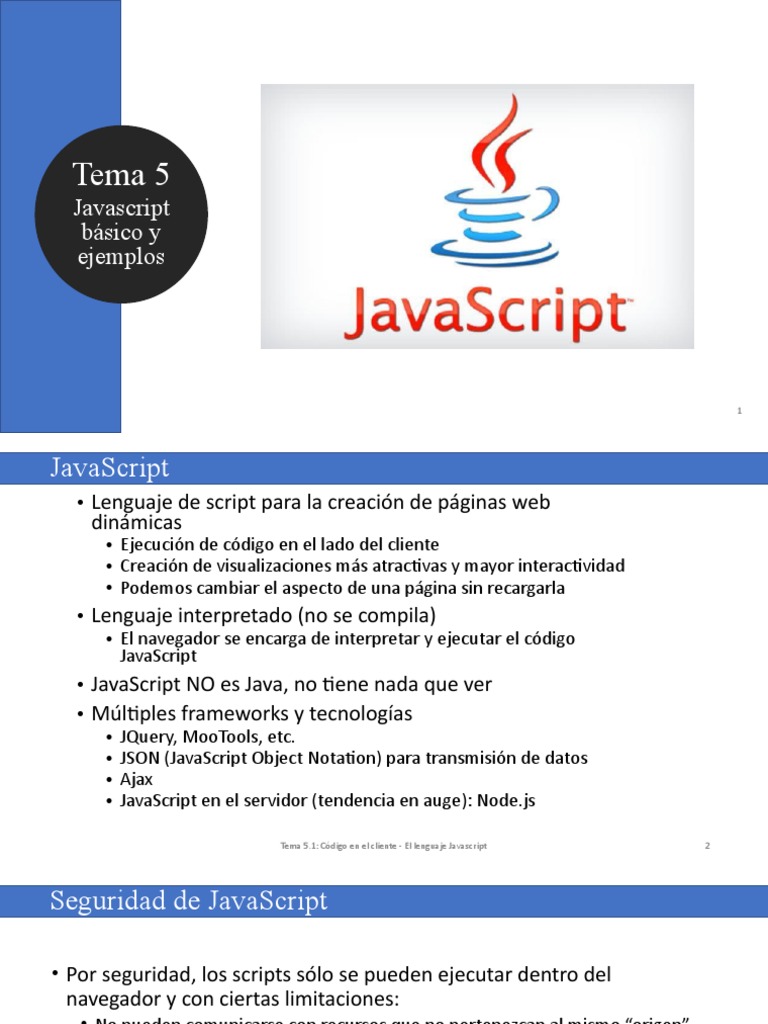 5.1 Javascript | PDF | Modelo de objeto de documento | Script Java