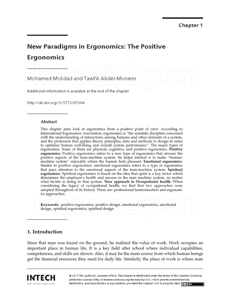 New Paradigms in Ergonomics The Positive Ergonomics | PDF | Human ...