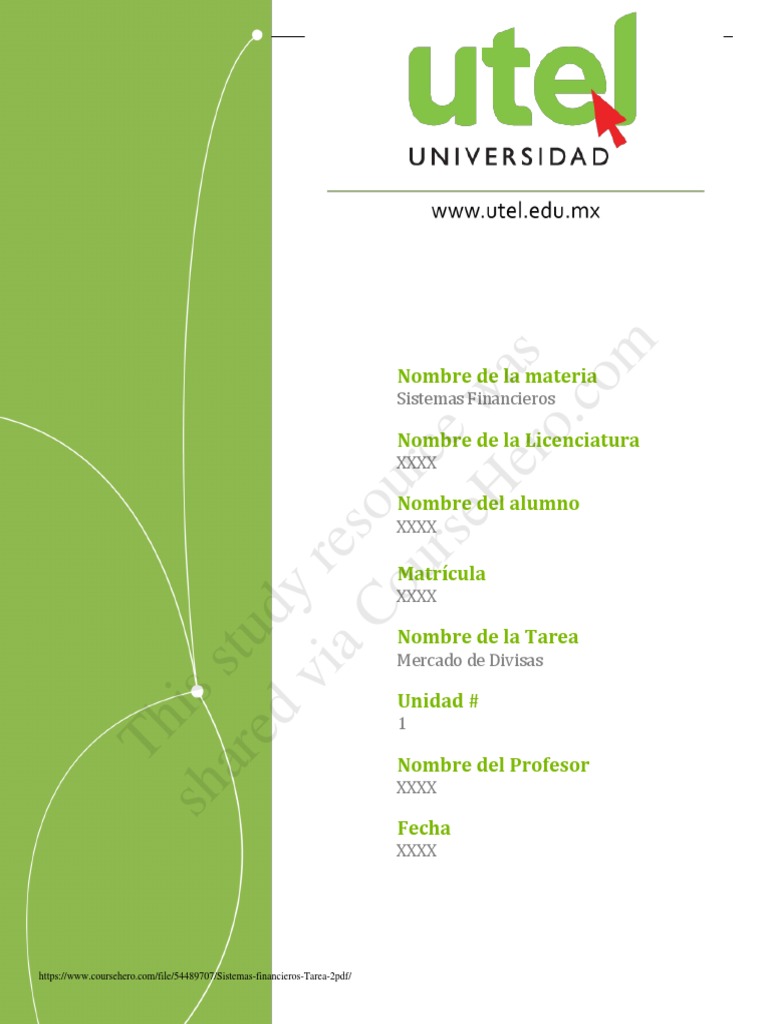Sistemas Financieros Tarea 2 PDF | PDF | Mercado de divisas | Tipo de cambio