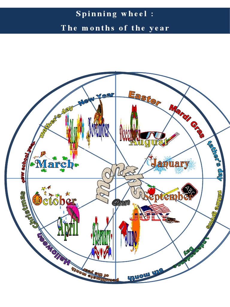 Spinning Wheel: The Months of The Year | PDF