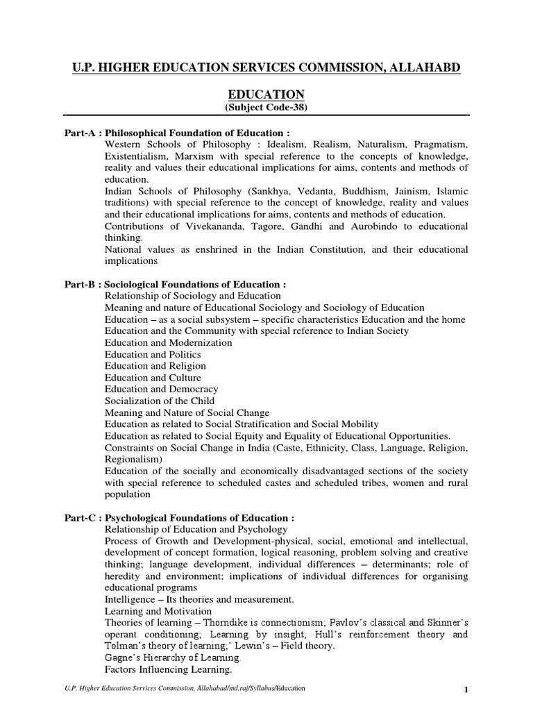 U.P. Higher Education Services Commission, Allahabd Education ...