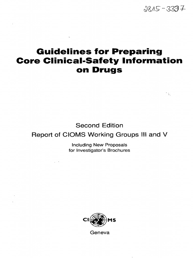 CIOMS Guideline Preparing Clinical and Safety Information | PDF ...