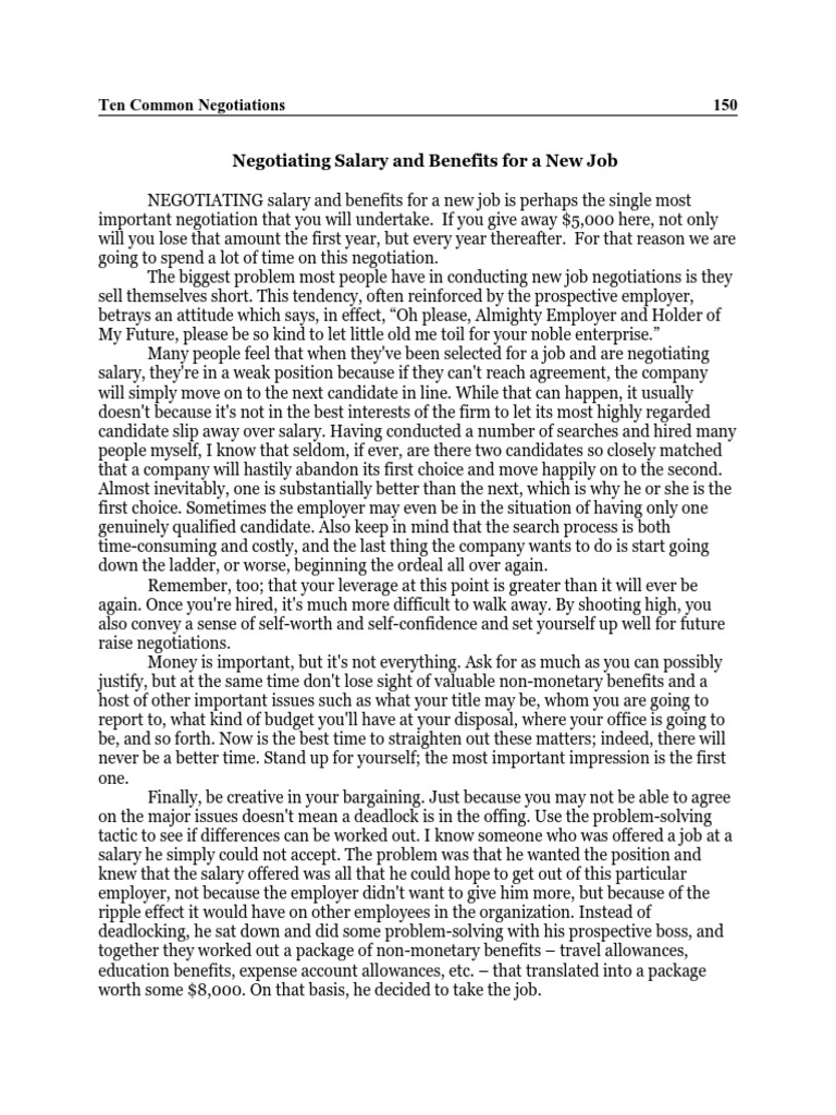 Negotiation Art - Book | PDF | Negotiation | Salary
