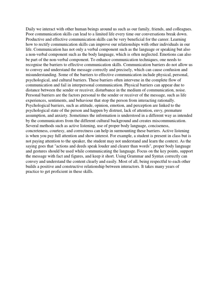 Factors of Effective Communication - Edited | PDF | Nonverbal ...