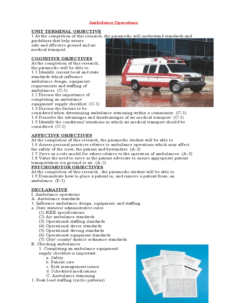 Standards and Guidelines for Ensuring Safe and Effective Ground and Air ...