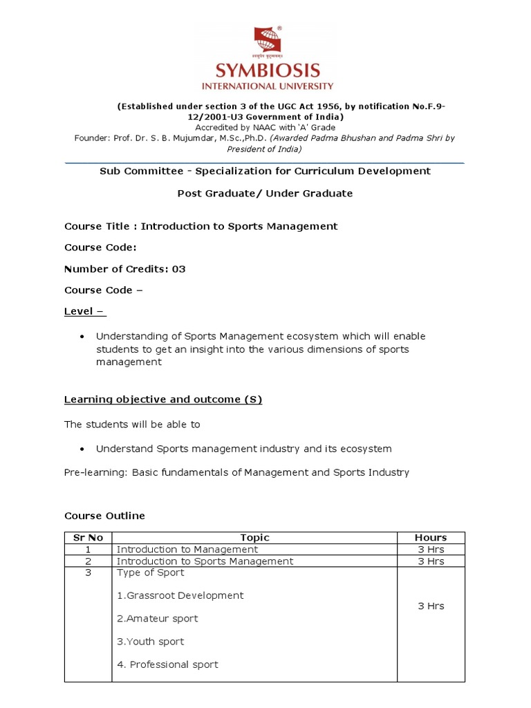 Intro to Sports Management | PDF | Sports | Communication