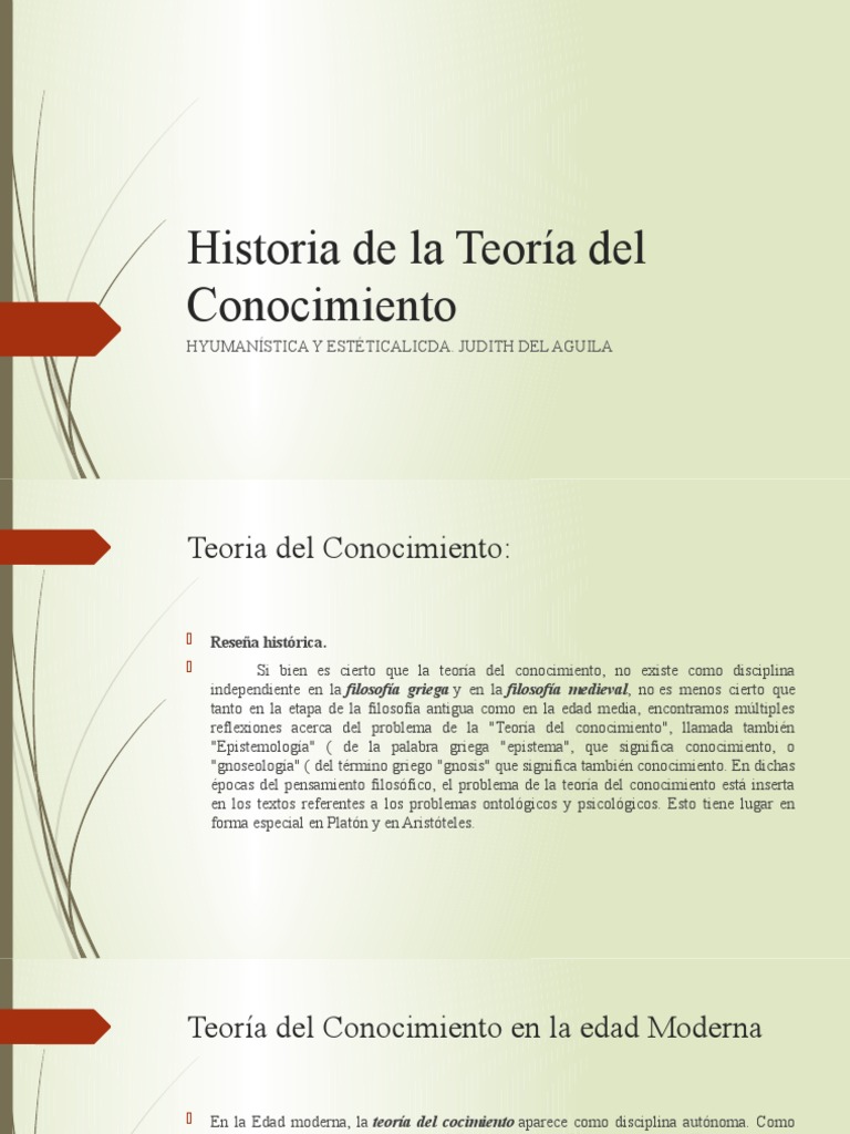 Sesion 4 - Historia de La Teoria Del Conocimiento | PDF | Realismo filosófico | Conocimiento