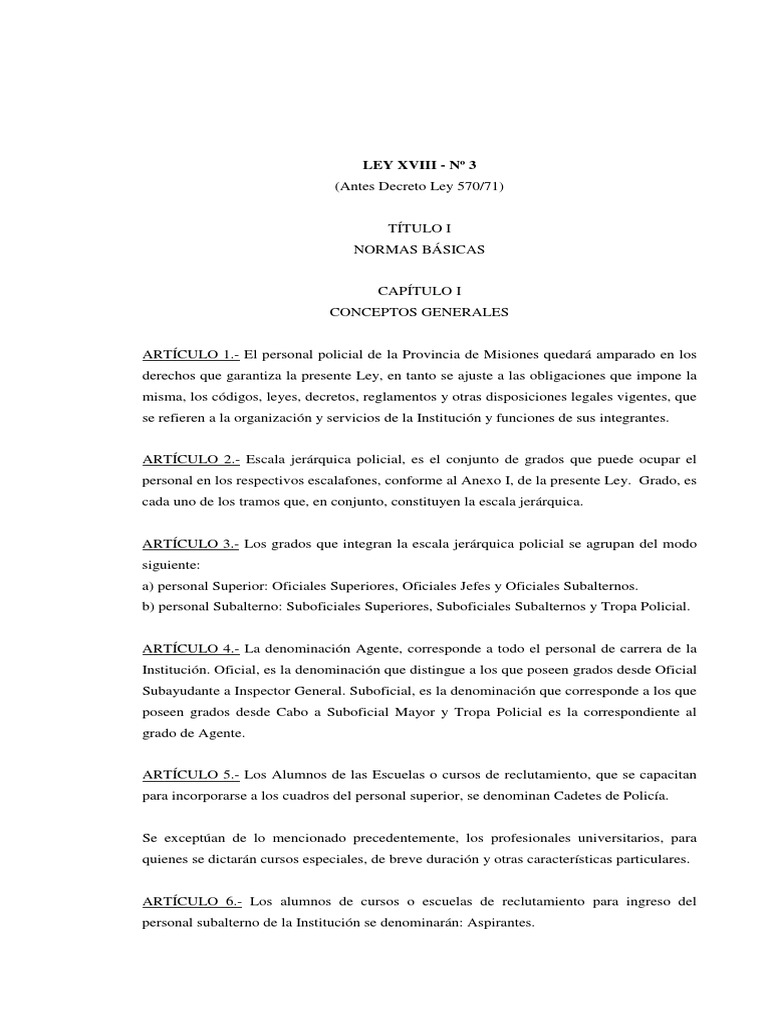 Ley Xviii - N 3 | PDF | Oficial (Fuerzas Armadas) | Oficial no comisionado