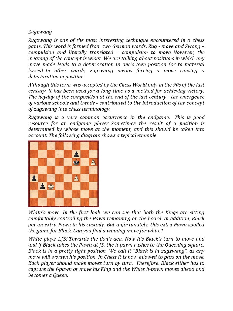 Zugzwang | PDF | Traditional Board Games | Abstract Strategy Games