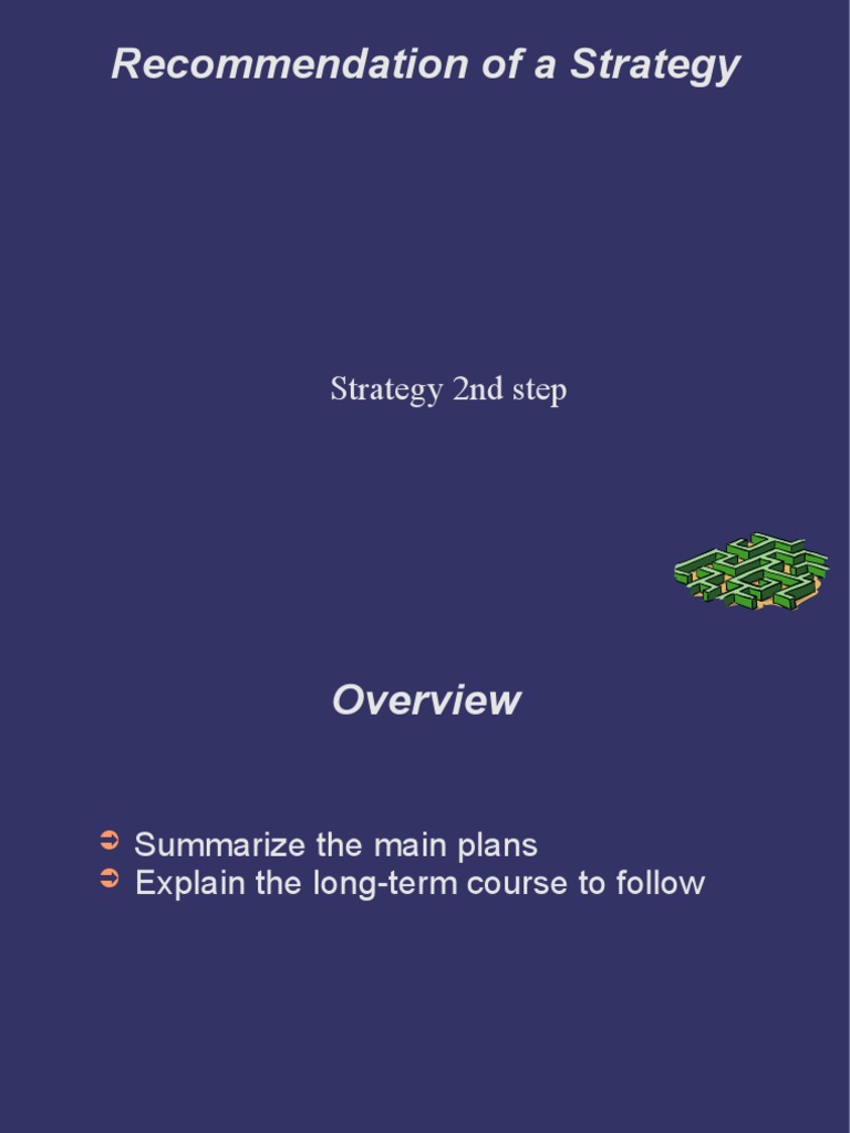 Recommendation of A Strategy | PDF