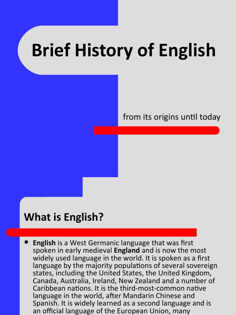 Brief History of English | PDF | English Language | French Language