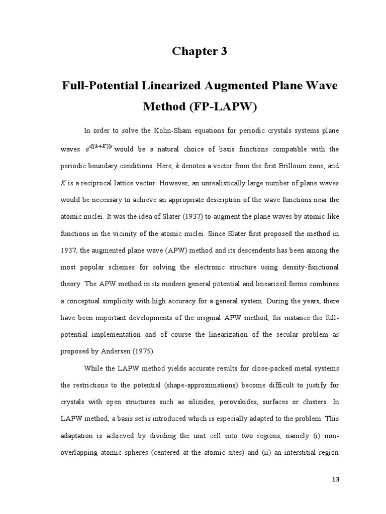 Full-Potential Linearized Augmented Plane Wave | PDF | Crystal Structure | Scientific Theories