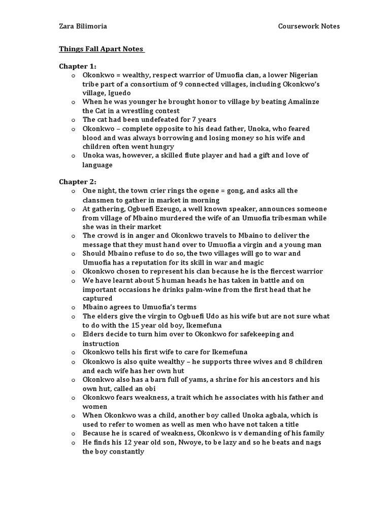 A Father's Fear: An Analysis of Okonkwo's Complex Character in Chapters ...