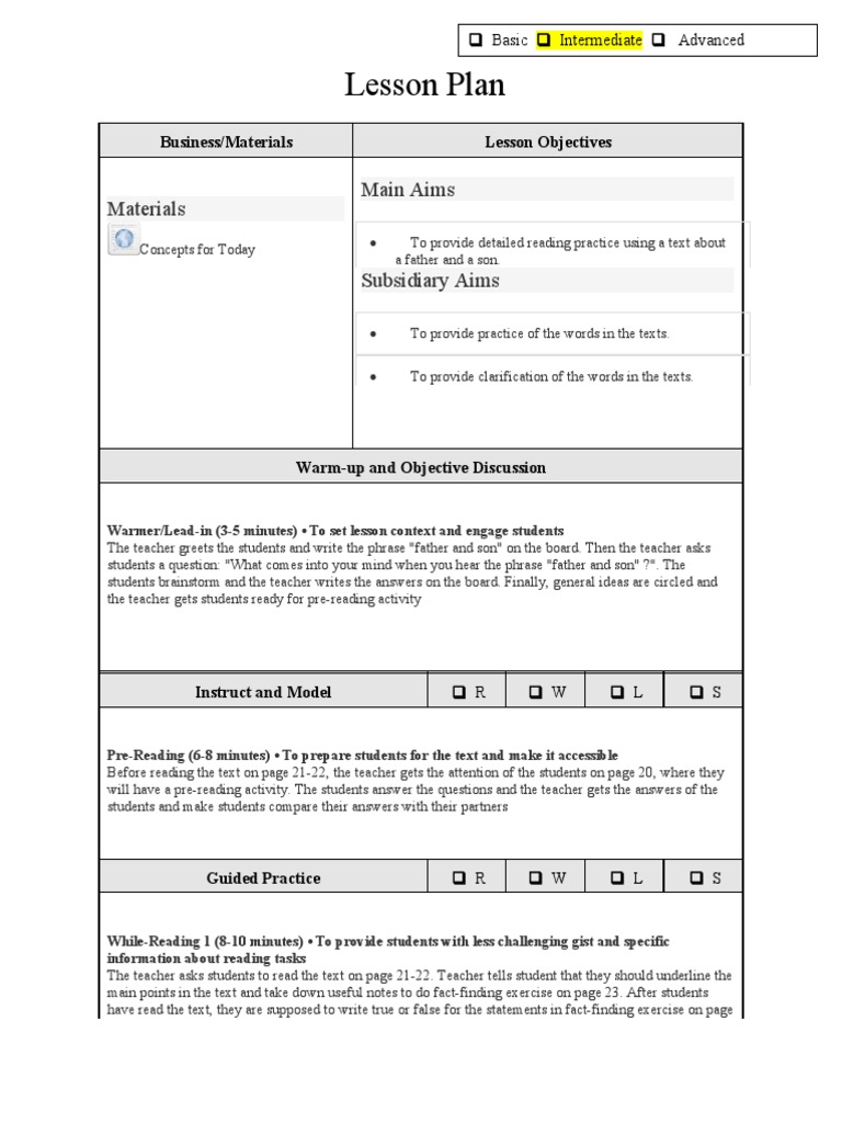 Lesson-Plan-Template | PDF | Question | Lesson Plan