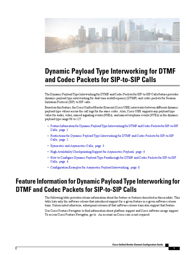 Dynamic Payload Type Interworking For DTMF and Codec Packets For SIP-to ...