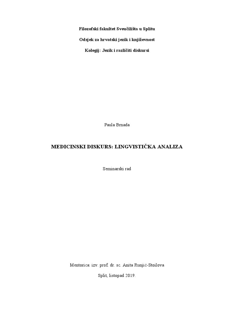 Medicinski Diskurs | PDF