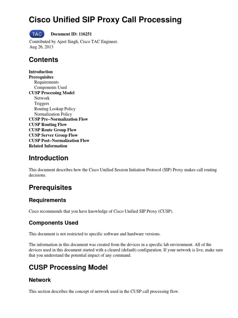 Cisco Unified SIP Proxy Call Processing | PDF | Session Initiation Protocol | Routing
