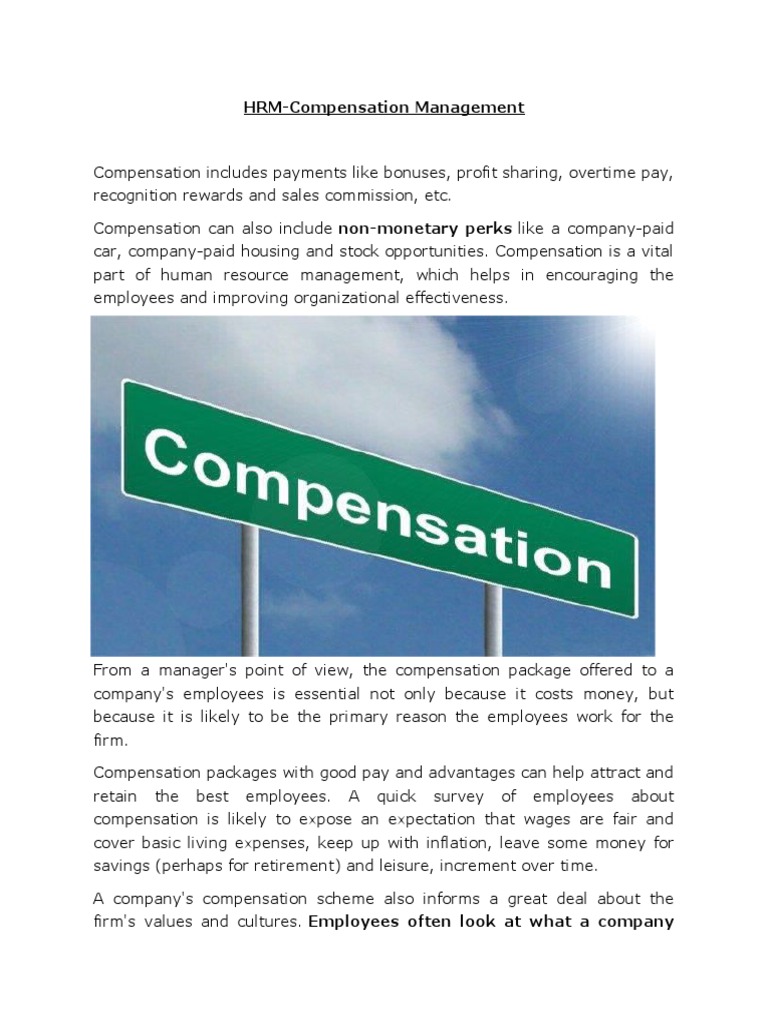 HRM-Compensation Management Handout | Download Free PDF | Employee ...