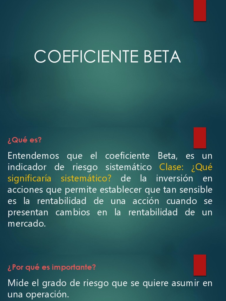 Presentacion Clase (Coeficiente Beta) | PDF | Beta (Finanzas ...