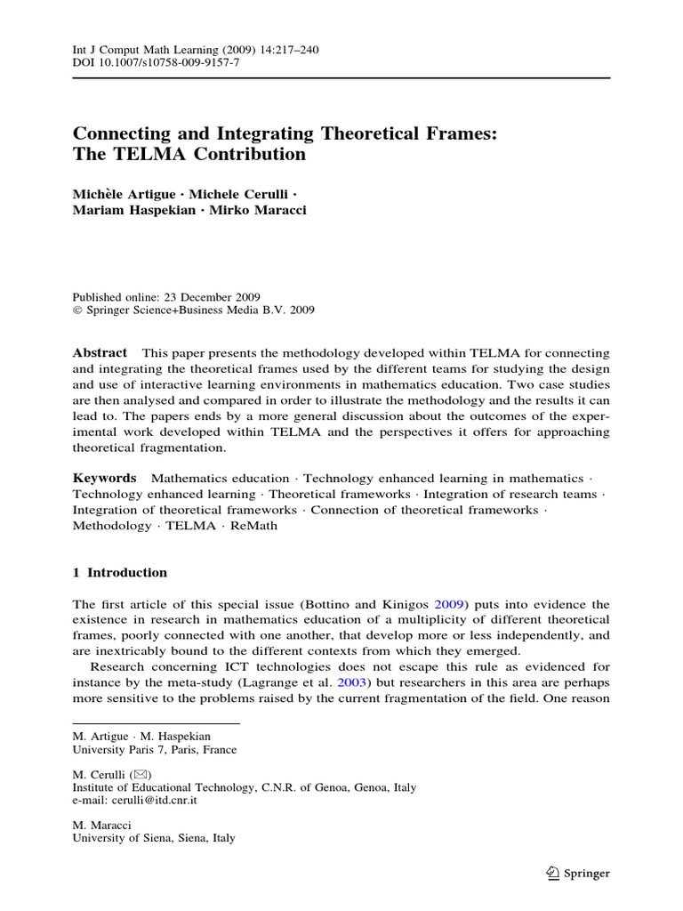 Connecting and Integrating Theoretical F | Download Free PDF | Theory ...