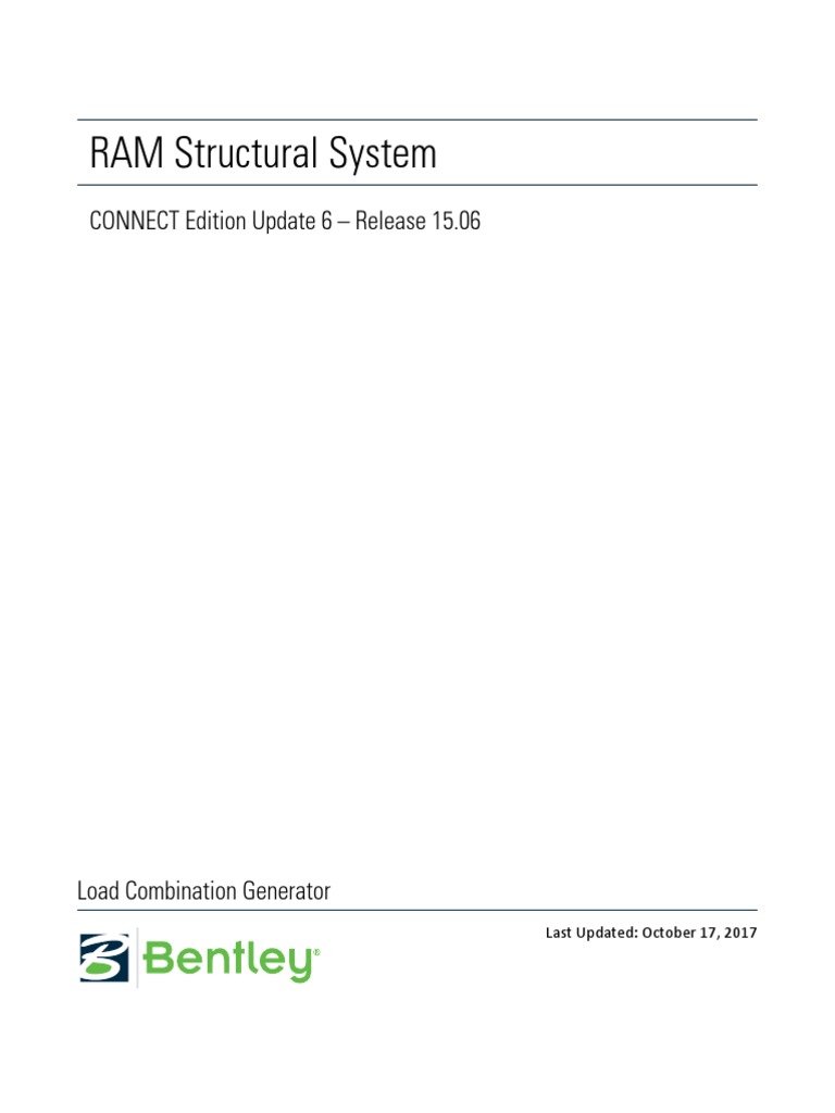 Load Generator and Combination For RAM STRUCTURAL SYSTEM | PDF ...