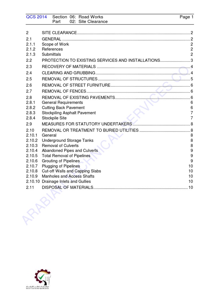 Section 6-Part 2-Site Clearance | PDF | Road | Demolition