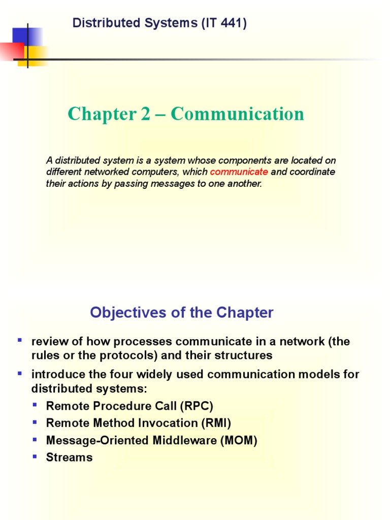 Chapter 2 - Communication: Distributed Systems (IT 441) | PDF ...