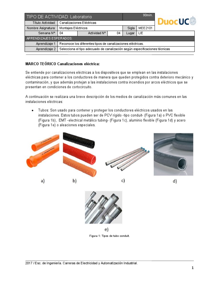 RA-4 Canalizaciones Electricas | PDF | Tubería (transporte de fluidos) | Corriente eléctrica
