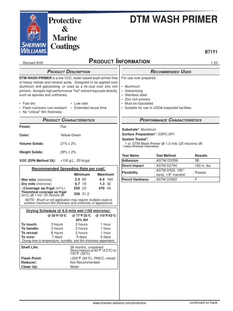 Protective & Marine Coatings: DTM Wash Primer | Download Free PDF ...