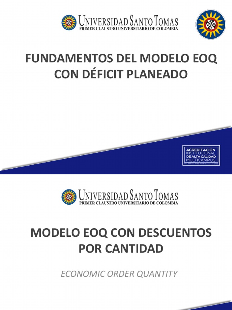 5d. Modelo EOQ Con Déficit Planeado | PDF | Inventario | Matemáticas ...