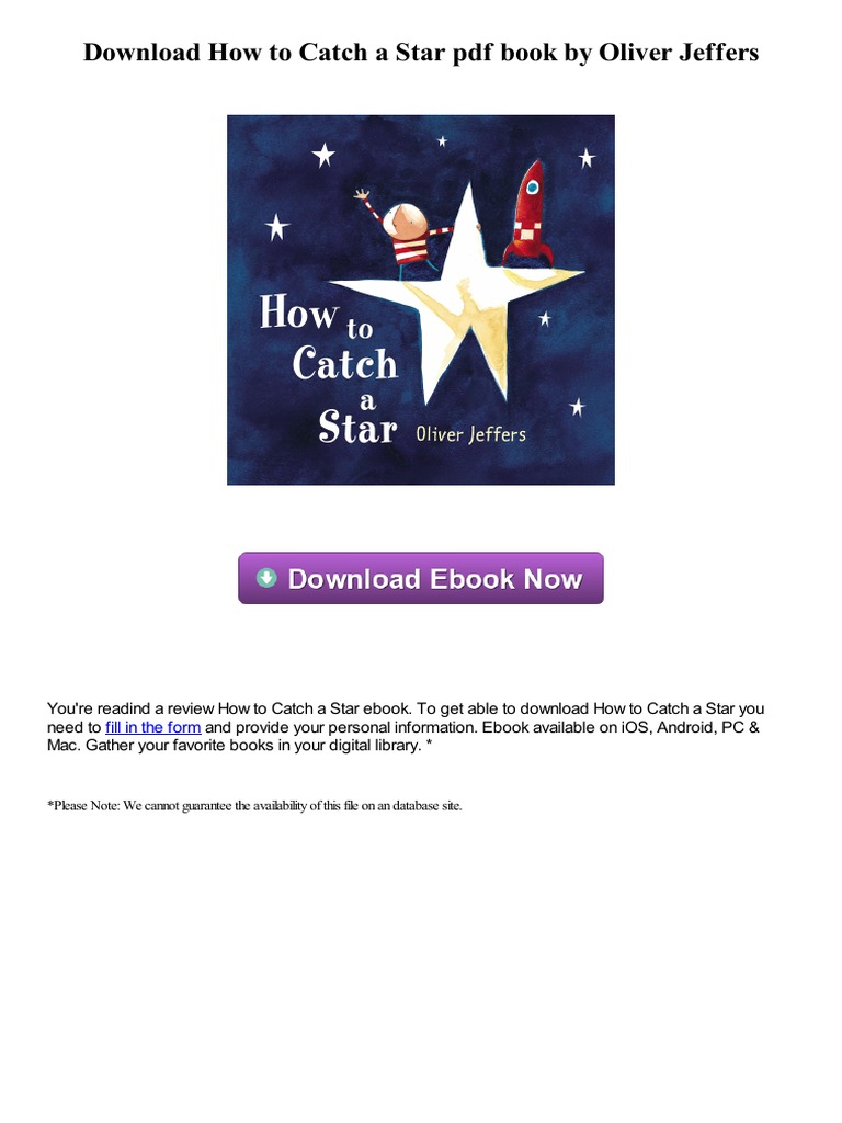 How To Catch A Star PDF Book by Oliver Jeffers: Fill in The Form | PDF ...