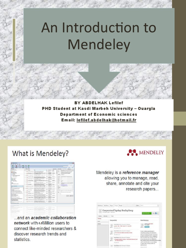 An Introduction To Mendeley | PDF