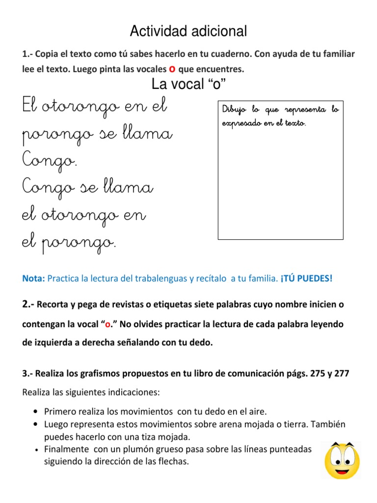 Trabajamos La Vocal o | PDF