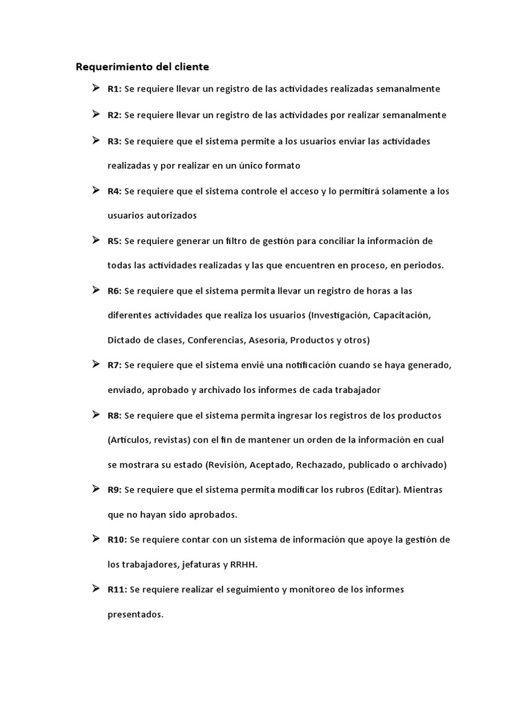 Requerimiento Del Cliente | PDF | Usuario (informática) | Android ...