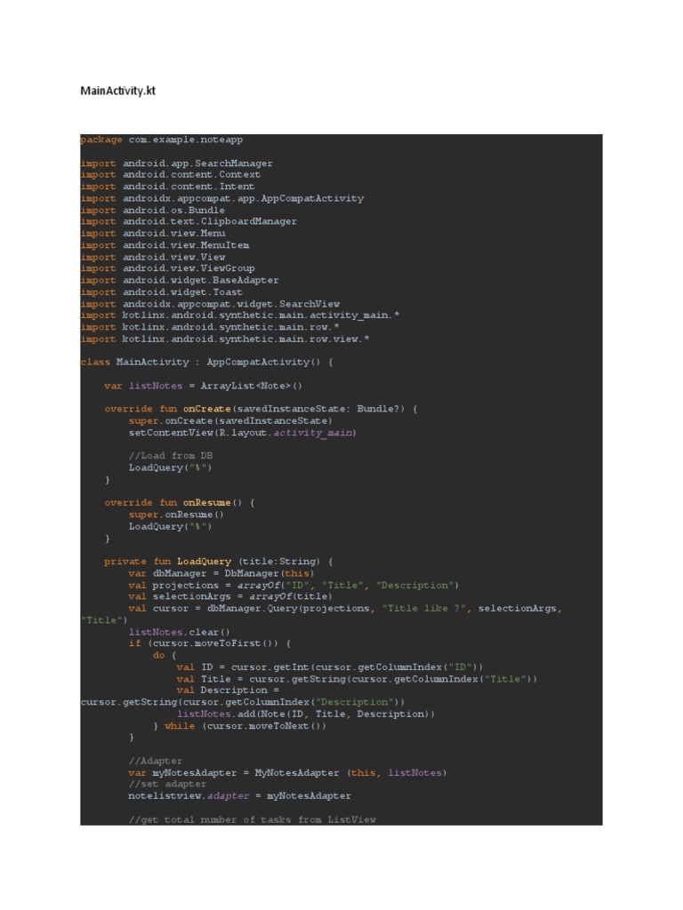 Main Activity | PDF | Android (Operating System) | Object Oriented Programming
