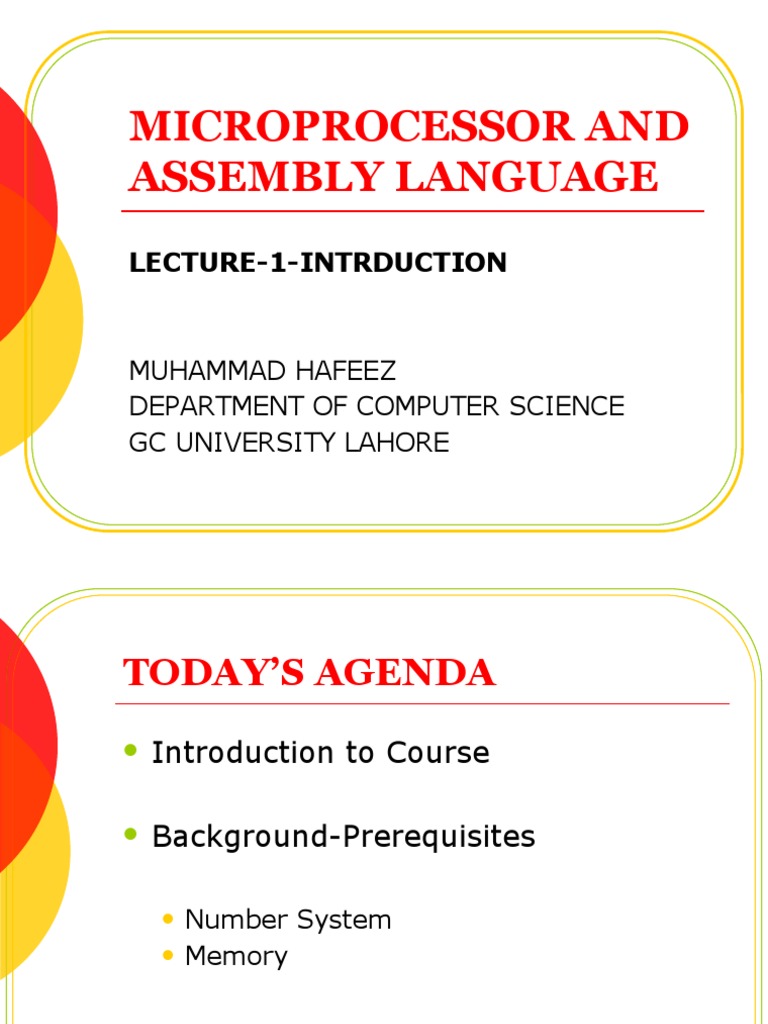 Microprocessor and Assembly Language: Lecture-1-Intrduction | PDF ...