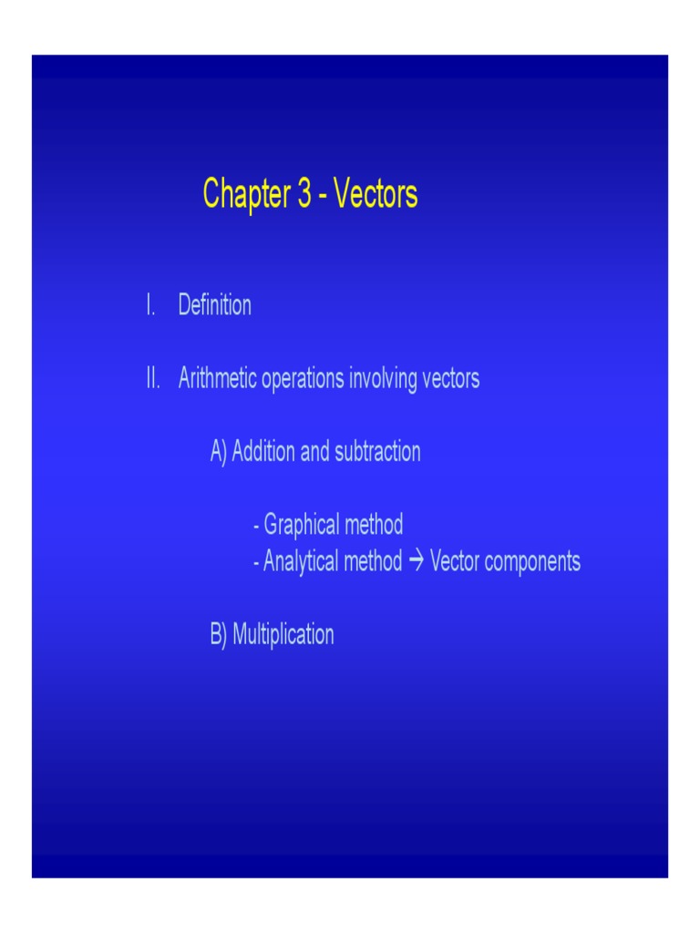 Chapter 3 - Vectors | PDF | Euclidean Vector | Cartesian Coordinate System