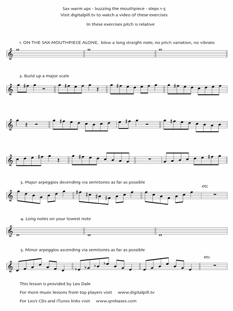 Bulletproof Saxophone Playing Exercises | PDF | Saxophone | Musical ...