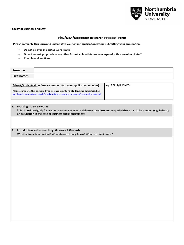 Research Proposal Template BL PDF | PDF | Inquiry | Cognition