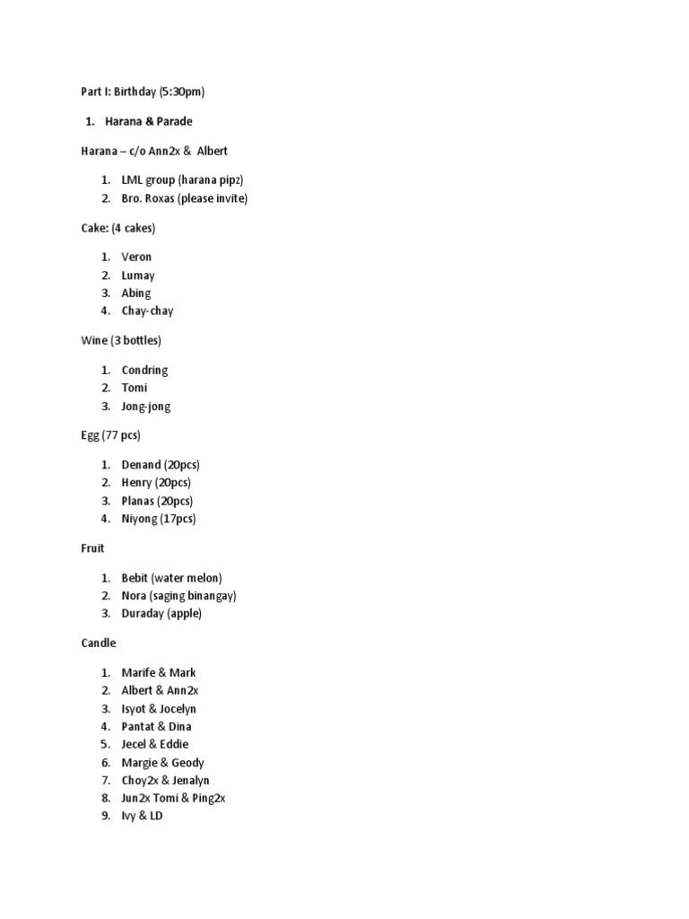 Reunion Program | PDF