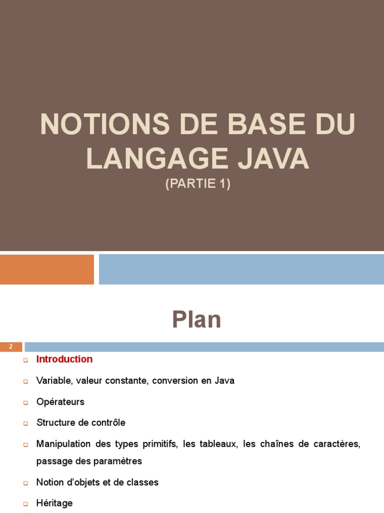 Introduction au Langage Java | PDF | Java (Langage de programmation) | Structure de contrôle
