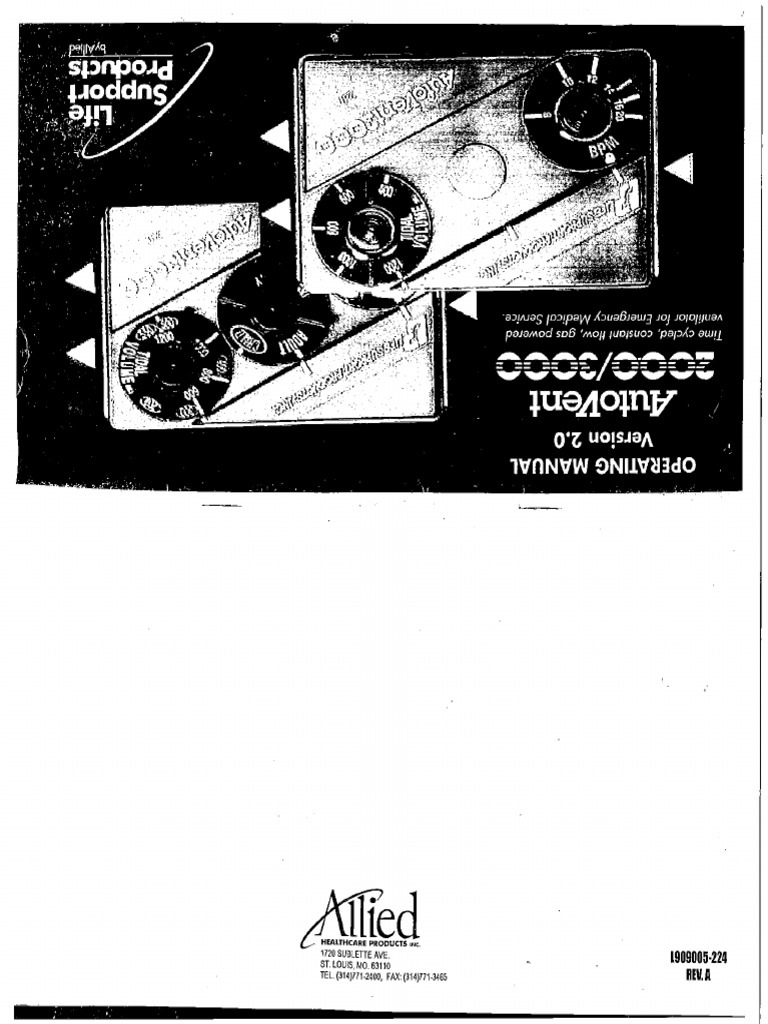 AutoVent 2000/3000 Operating Manual | PDF | Valve | Gases