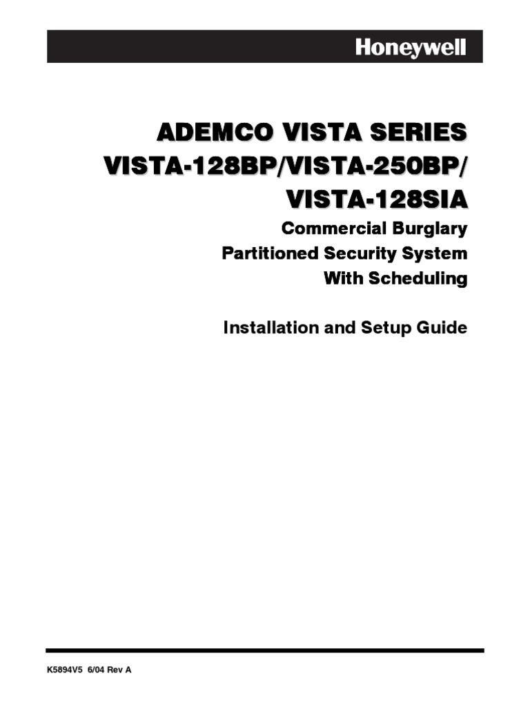 VISTA-128BP (Install) | PDF | Access Control | Security Alarm