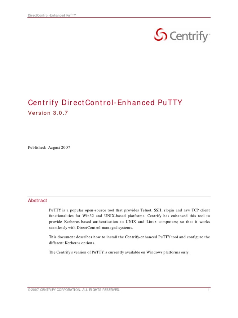 Centrify DC Putty Guide | PDF | Secure Shell | Command Line Interface