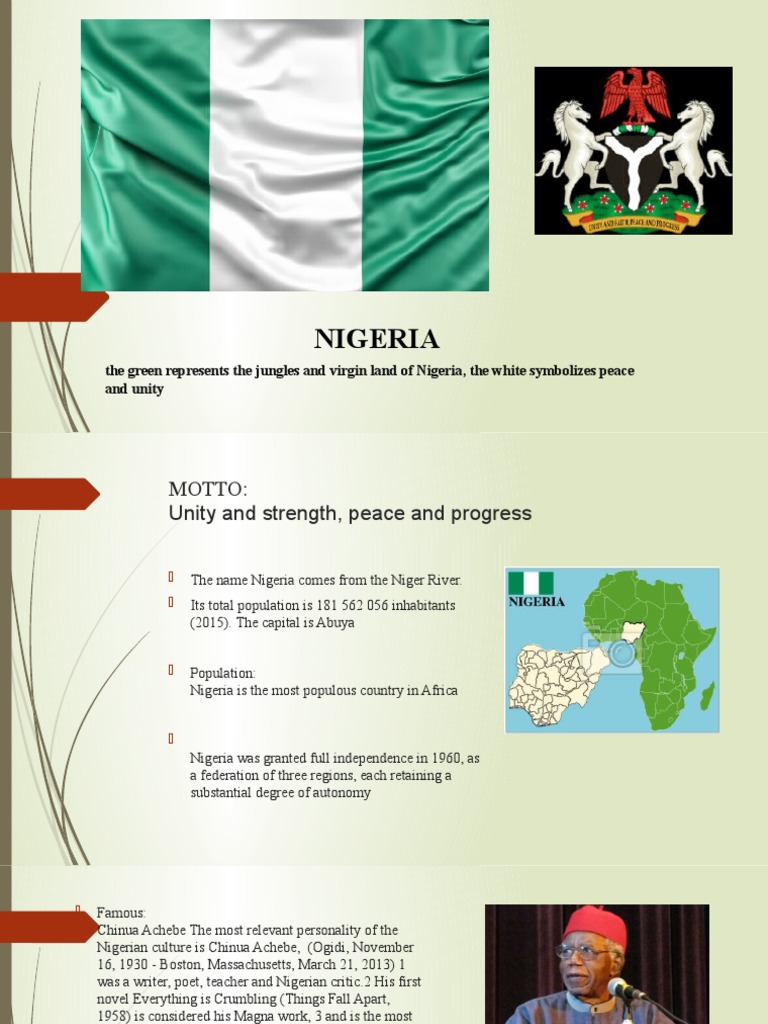 Nigeria: The Green Represents The Jungles and Virgin Land of Nigeria ...