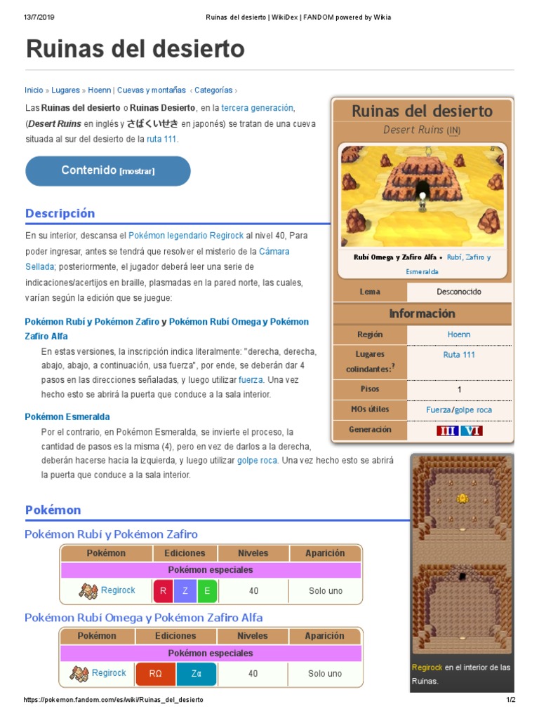 Exploring the Desert Ruins: A Guide to the Legendary Pokémon Regirock's ...