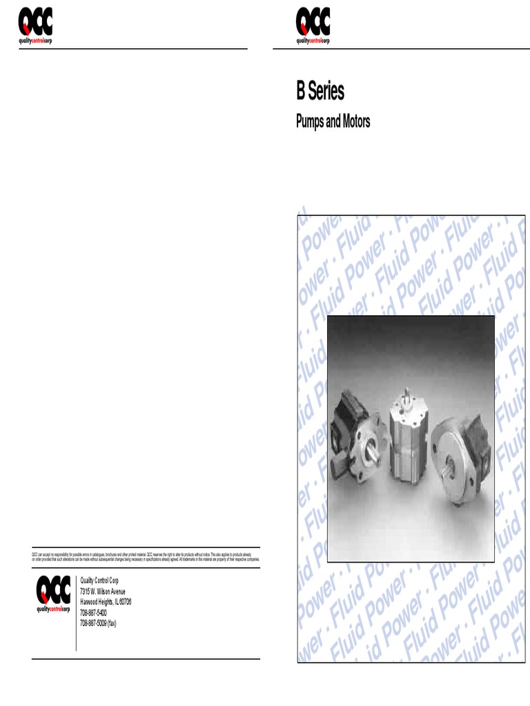 B Series: Pumps and Motors | PDF | Bearing (Mechanical) | Pump