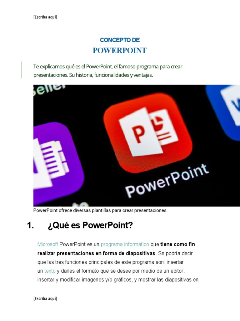 Concepto de Power Point | PDF | Microsoft PowerPoint | Software de la ...