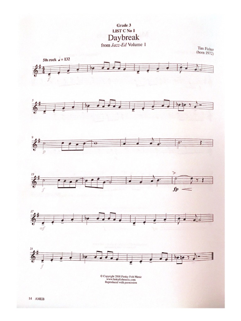 Daybreak - AMEB Grade 3 Trumpet Piece | PDF