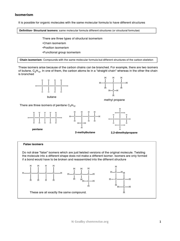 Structural Isomerism Guide | PDF | Isomer | Chirality (Chemistry)